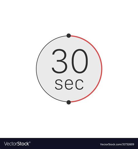 30 Seconds Timer Stopwatch Or Countdown Icon Time Vector Image