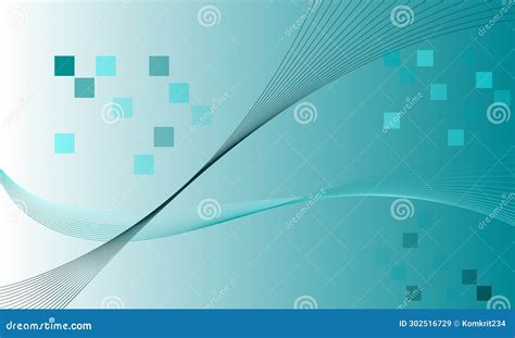 Green Smooth Lines Wave Curves On Soft Gradient Abstract Technology Background Stock Vector