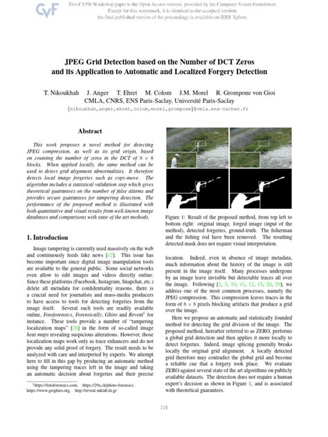 Jpeg Grid Detection Based On The Number Of Dct Zeros And Its Application To Automatic And