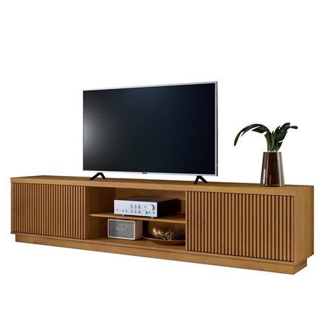 Rack Para Tv Até 85 Polegadas 100 Mdf Ripado 2 Portas Valência Madeiramadeira