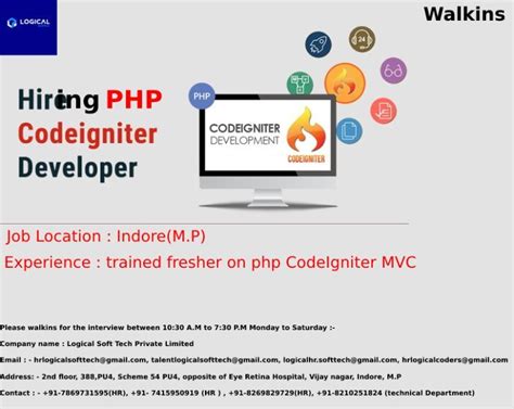 Logical Soft Tech On Linkedin We Are Hiring Php Codeigniter Mvc