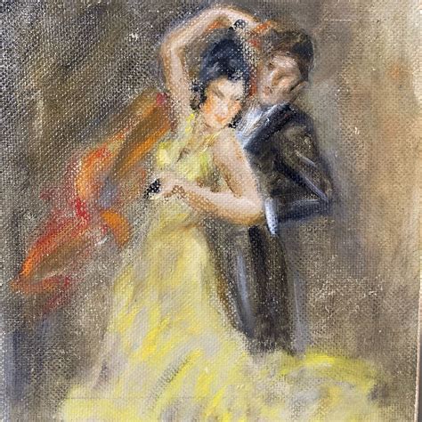 Double Sided Oil On Board Painting Nude And Dancing