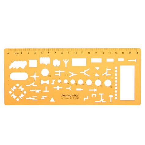 Physical Electrical Circuit Symbols Drafting Drawing Template Kt Soft Plastifc Ruler Design