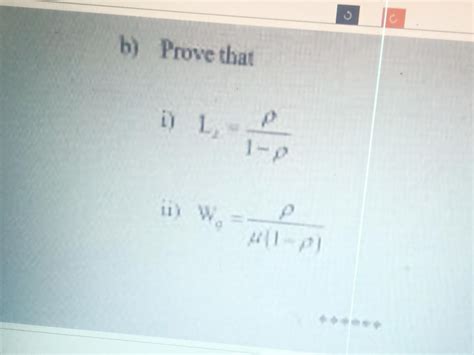 solved b ﻿prove thati l2 ρ1 ρii wρ ρμ 1 ρ