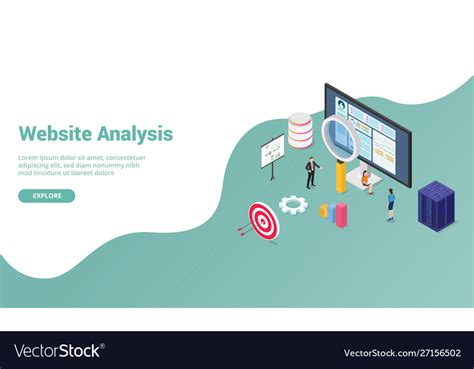 Website Analysis Data With Graph And Chart For Vector Image