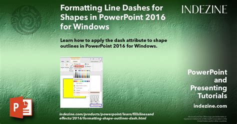 Formatting Line Dashes For Shapes In Powerpoint 2016 For Windows