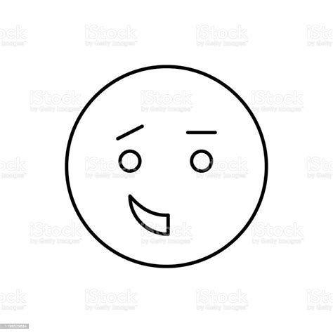 놀라움 미소 감정 아이콘 Ui 및 Ux 웹 사이트 또는 모바일 응용 프로그램에 대한 기분 아이콘의 간단한 라인 개요 벡터 표현