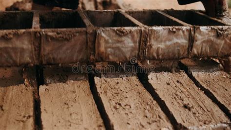 Brick Making By Traditional Manual Method Central Asia Making Handmade Clay Bricks Handmade