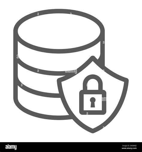 Database Protection Line Icon Data And Analytics Backup Sign Vector Graphics A Linear