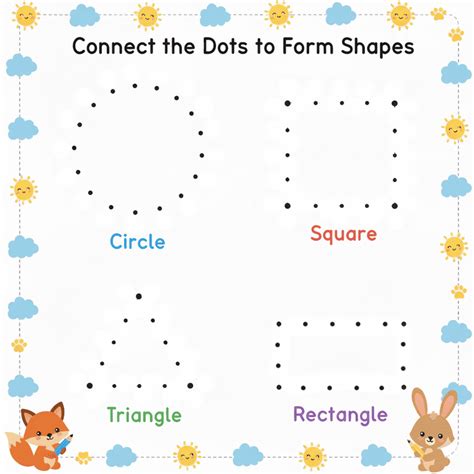 Connect The Dots To Form Shapes Worksheet Download And Print Now
