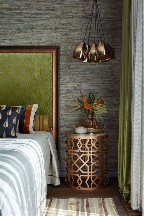 Джутовые обои с оригинальным рисунком | Bedroom interior, Copper house ...