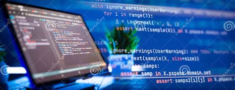 Work From Home Programmer Coding Code On Notebook Screen At Home Stock Image Image Of