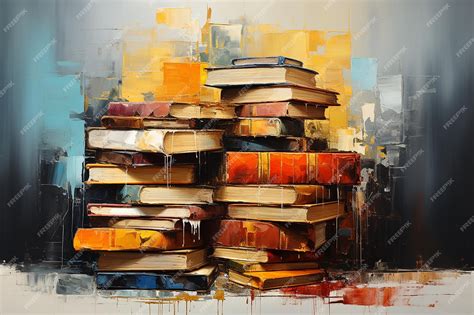 Premium Photo An Abstract Stack Of Books