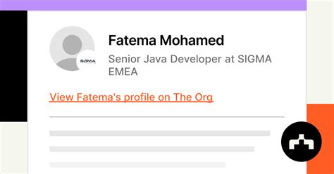Fatema Mohamed Senior Java Developer At Sigma Emea The Org