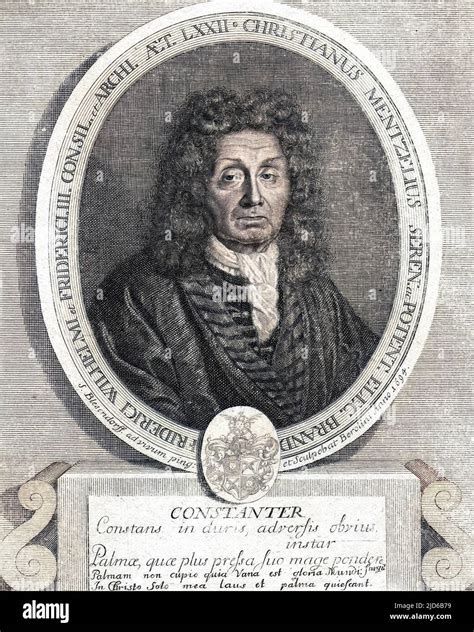 Christian Mentzel German Physician And Botanist Colourised Version Of