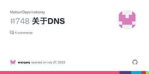 关于dns · Issue 748 · Matsuridayonekoray · Github