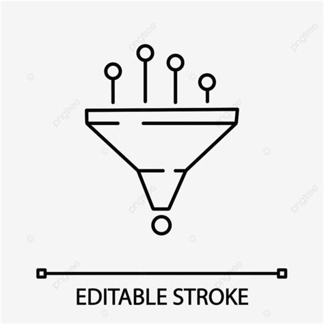 Data Filtering And Structuring System Linear Icon Illustration Tech