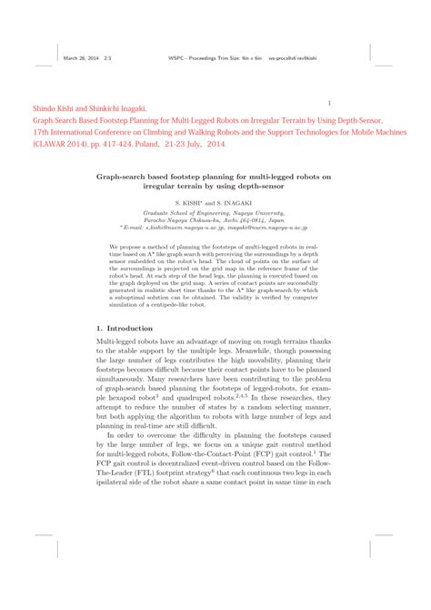 Pdf Graph Search Based Footstep Planning For Multi Legged Robots On Irregular Terrain By Using