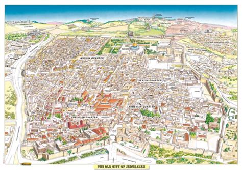 Tourist Map Of Jerusalem Old City Holyland Guides Jerusalem Maps And Souvenirs