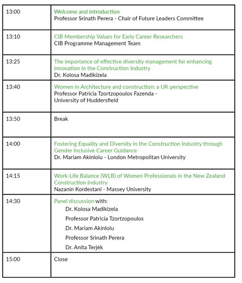 Gender Equality In The Construction Industry 28th June CIB