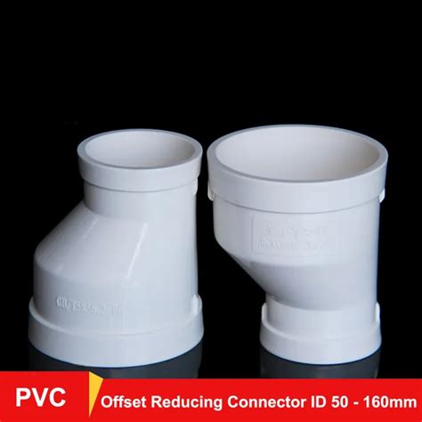 [lwf Hot]☼ 1pcs White Pvc Drain Pipe Offset Reducing Connector Inner Dia 50 75 110 160mm Adapter