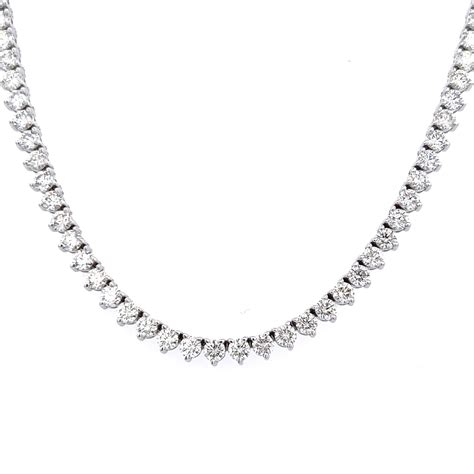 Alexander Beverly Hills 1348ct Diamond Three Prong Tennis Necklace 18k