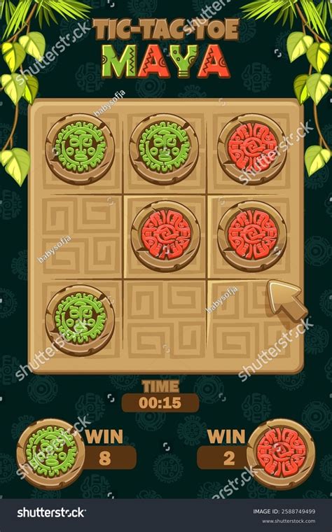 Tic Tac Toe Ui Maya Aztec Stock Vector Royalty Free 2588749499 Shutterstock