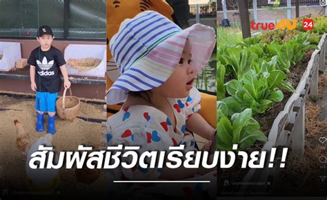 ชมพู่ พาลูกๆ เที่ยวสวนสัมผัสวิถีชีวิตติดดิน เก็บไข่ ผัก เลี้ยงปลา ที่ ยายหนิง แอบซื้อไว้