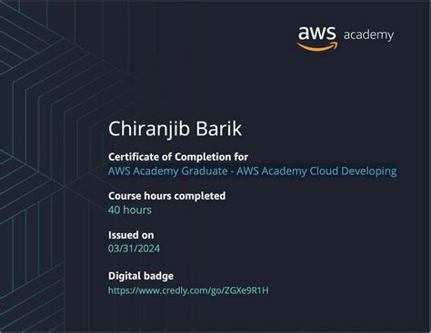 Aws Clouddevelopment Certification Awsacademy Continuouslearning Chiranjib Barik