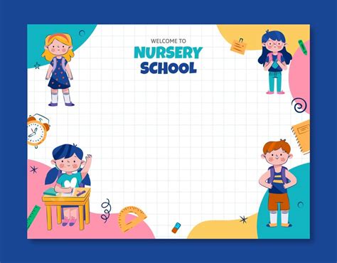 손으로 그린 보육원 Photocall 무료 벡터