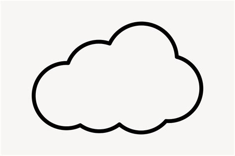 Simple Cloud Outline Illustration Free Vector Rawpixel
