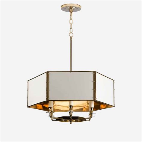 Hanging Hexagonal Drum Shade Light Charles Edwards