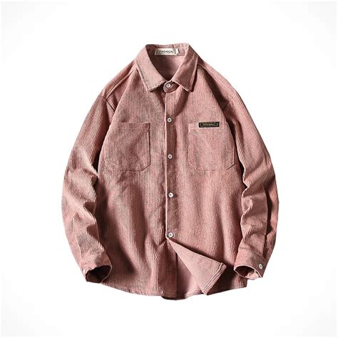 Зимняя Вельветовая рубашка с подкладкой Мужская теплая Модная ретро однотонная Повседневная