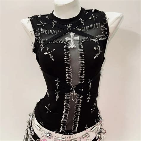 Y2k Clothes Y2k Crop Top Gothic Clothes Y2k Fashion Bustier Top Vintage