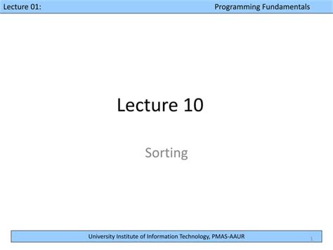 Array Sorting Ppt