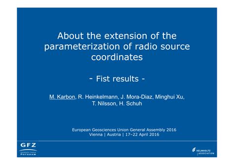 pdf about the extension of radio source coordinates first results