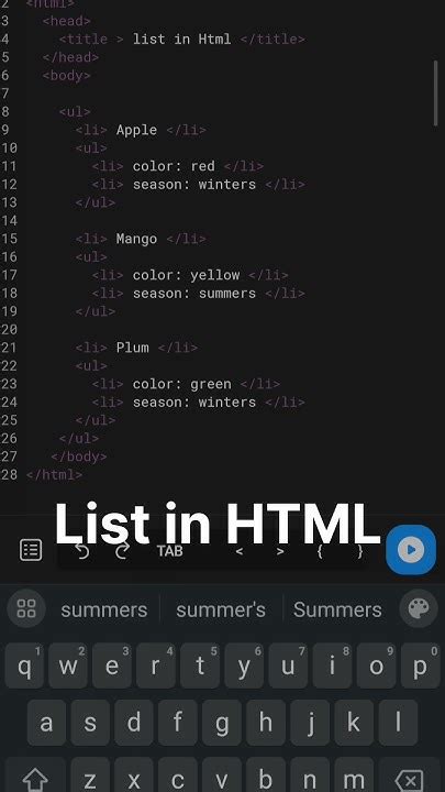 List In Html Unordereduland Orderedol Listlearning Coder Programming Viralshorthtml