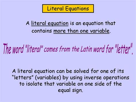 Solving For A Specific Variable Ppt Download