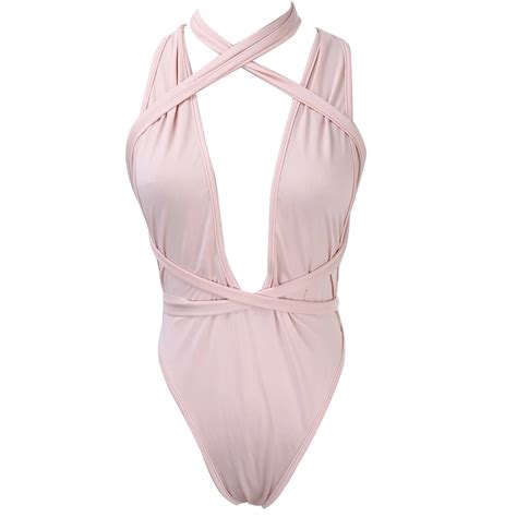 Womens New 2018 One Piece Bandage Sexy Trendy Bikini Push Up Monokini Swimsuit Bathing Suit