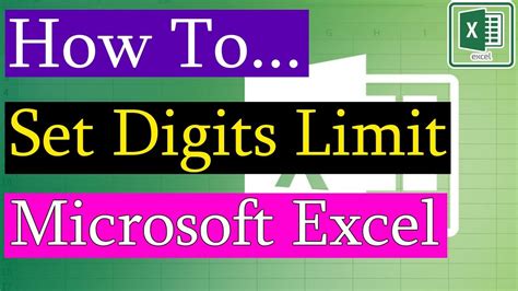 How To Set Digits Limit In Microsoft Excel Cells Youtube