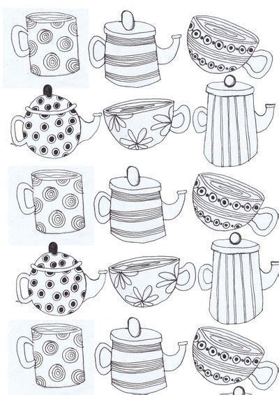 작은자수커피and차 관련자수 도안 네이버 블로그 차주전자 패턴 자수 도안