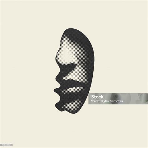 검은 그림자 배경 하프톤 패턴 일러스트레이션에서 여성 얼굴의 일부 복고풍에 대한 스톡 사진 및 기타 이미지 복고풍 한 명의 여자만 고풍스런 Istock