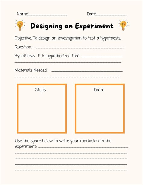 Design An Experiment Worksheet Design Talk