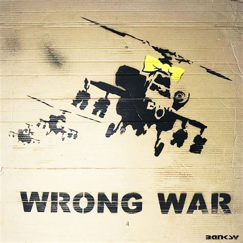 banksy wrong war graffiti street art print on metal