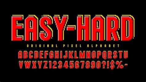 8비트 게임처럼 스타일화된 픽셀 벡터 알파벳 디자인 고대비 및 선명한 복고풍 미래형 쉬운 견본 색상 제어 크기 조정 효과 프리미엄 벡터