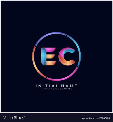 Ec Letter Logo Icon Design Template Elements Vector Image