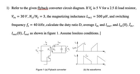 Solved 1 Refer To The Given Flyback Converter Circuit