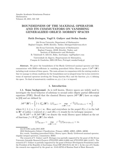 Pdf Boundedness Of The Maximal Operator And Its Commutators On Vanishing Generalized Orlicz