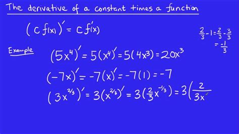 Calculus Derivatives 4 Derivative Of A Constant Times A Function