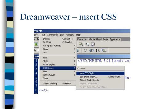 Ppt Dreamweaver Css Powerpoint Presentation Free Download Id